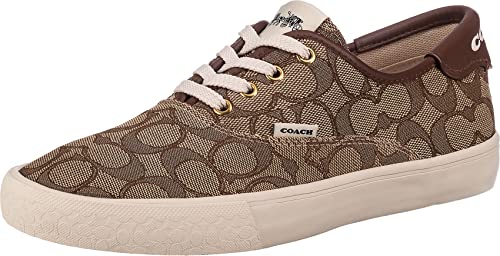 COACH Citysole Skate Sneakers for Women - Traditional Lace Closure with Cushioned Insole, Sleek and Fashionable Sneakers Khaki Jacquard 9.5 B - Medium