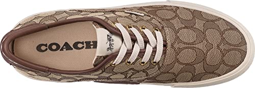 COACH Citysole Skate Sneakers for Women - Traditional Lace Closure with Cushioned Insole, Sleek and Fashionable Sneakers Khaki Jacquard 9.5 B - Medium