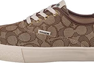 COACH Citysole Skate Sneakers for Women - Traditional Lace Closure with Cushioned Insole, Sleek and Fashionable Sneakers Khaki Jacquard 9.5 B - Medium