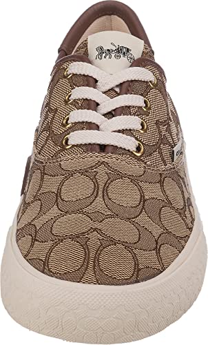 COACH Citysole Skate Sneakers for Women - Traditional Lace Closure with Cushioned Insole, Sleek and Fashionable Sneakers Khaki Jacquard 9.5 B - Medium