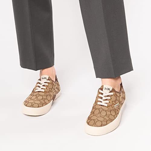 COACH Citysole Skate Sneakers for Women - Traditional Lace Closure with Cushioned Insole, Sleek and Fashionable Sneakers Khaki Jacquard 9.5 B - Medium