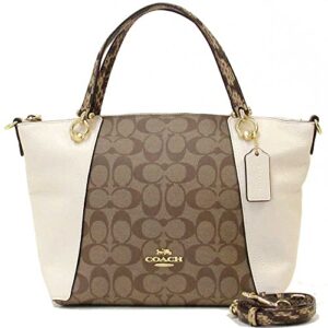 coach women’s kacey satchel crossbody (im/khaki chalk multi)