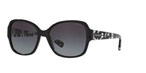 coach woman sunglasses black frame, grey gradient lenses, 58mm