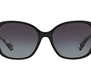 COACH Woman Sunglasses Black Frame, Grey Gradient Lenses, 58MM