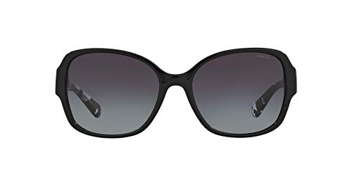 COACH Woman Sunglasses Black Frame, Grey Gradient Lenses, 58MM