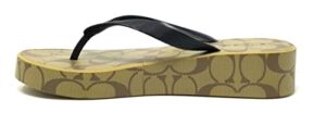 coach womens lynn flip flops (khaki – black, us_footwear_size_system, adult, women, numeric, medium, numeric_9)