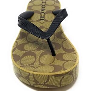 Coach Womens Lynn Flip Flops (Khaki - Black, us_footwear_size_system, adult, women, numeric, medium, numeric_9)