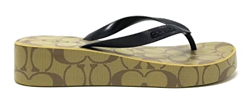 Coach Womens Lynn Flip Flops (Khaki - Black, us_footwear_size_system, adult, women, numeric, medium, numeric_9)