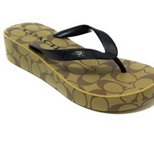 Coach Womens Lynn Flip Flops (Khaki - Black, us_footwear_size_system, adult, women, numeric, medium, numeric_9)