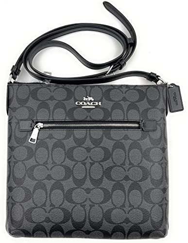 COACH Womens Rowan File Bag In Signature Canvas (SV/Graphite/Black)