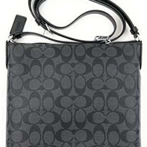 COACH Womens Rowan File Bag In Signature Canvas (SV/Graphite/Black)