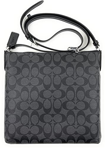 COACH Womens Rowan File Bag In Signature Canvas (SV/Graphite/Black)