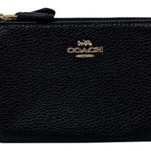 Coach Pebbled Leather Double Corner Zip Wristlet Black Style No 6649