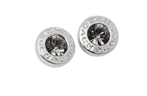 coach open circle stone strand earrings silver