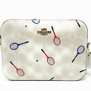 COACH Women's Mini Camera Bag (Signature Canvas - Racquet Print - Chalk Multi)