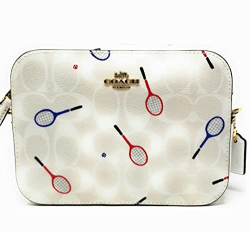 COACH Women's Mini Camera Bag (Signature Canvas - Racquet Print - Chalk Multi)