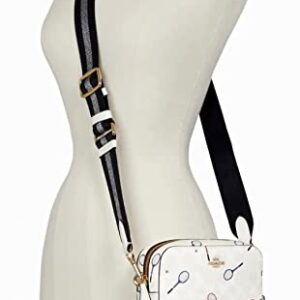 COACH Women's Mini Camera Bag (Signature Canvas - Racquet Print - Chalk Multi)