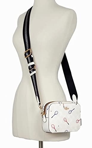 COACH Women's Mini Camera Bag (Signature Canvas - Racquet Print - Chalk Multi)