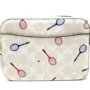 COACH Women's Mini Camera Bag (Signature Canvas - Racquet Print - Chalk Multi)