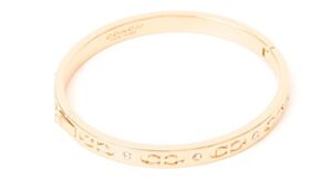 coach kissing bracelet c hinged bangle rose gold pink