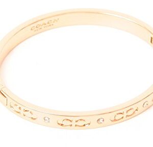 Coach Kissing Bracelet C Hinged Bangle ROSE Gold Pink