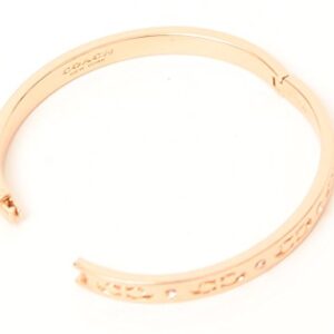 Coach Kissing Bracelet C Hinged Bangle ROSE Gold Pink