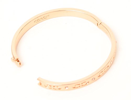 Coach Kissing Bracelet C Hinged Bangle ROSE Gold Pink