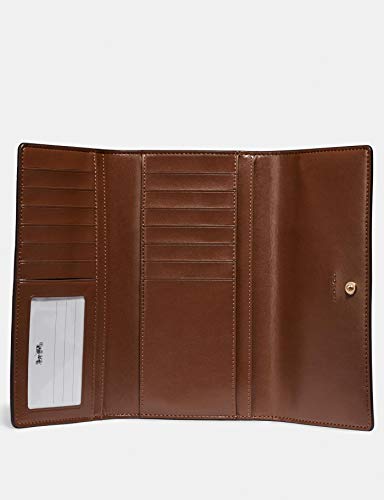 Coach Signature Leather Trifold ID Wallet - #F88024, Brown, Medium