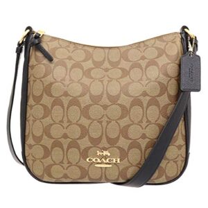 coach women’s ellie file bag (signature canvas – khaki/black)