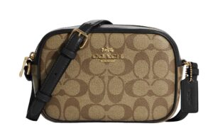 coach women’s mini jamie camera bag (khaki – black)