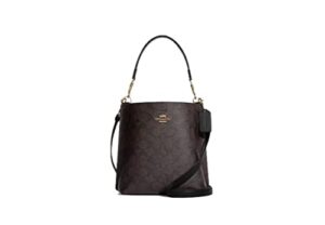 coach mollie bucket bag 22 in signature canvas brown/black