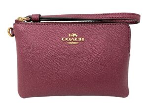 coach boxed corner zip glitter wristlet black cherry