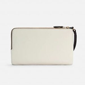 Coach Double Zip Leather Wallet In Colorblock Chalk Multi Style no. C7368