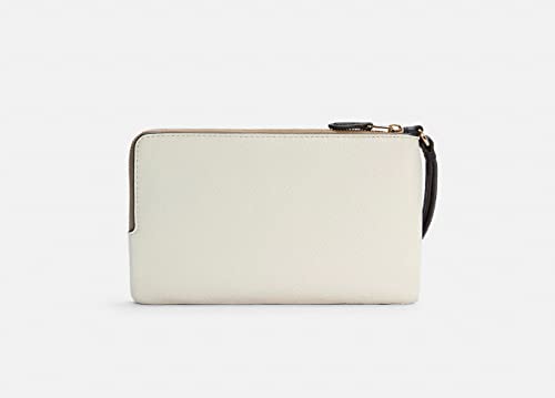 Coach Double Zip Leather Wallet In Colorblock Chalk Multi Style no. C7368