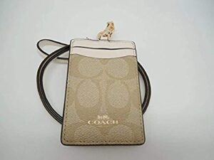 coach signature pvc lanyard light khaki chalk f63274