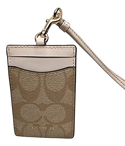 Coach Signature PVC Lanyard Light Khaki Chalk F63274