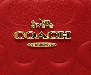 COACH Women's Corner Zip Wristlet (Embossed Leather - 1941 Red)