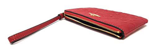 COACH Women's Corner Zip Wristlet (Embossed Leather - 1941 Red)