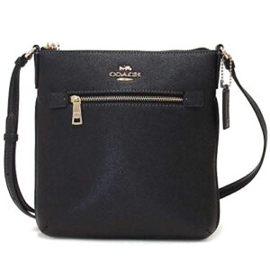 coach women’s mini rowan file shoulder crossbody bag (crossgrain leather – black)