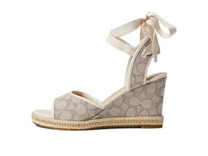 coach page jacquard wedge beige 8.5 b (m)