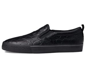 coach signature embossed pebble slip-on skate sneaker black 11.5 d (m)