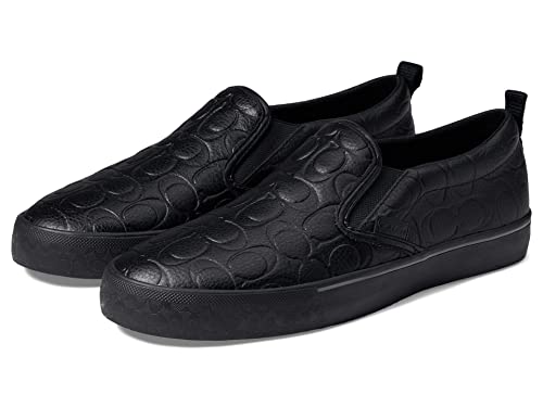 COACH Signature Embossed Pebble Slip-On Skate Sneaker Black 11.5 D (M)