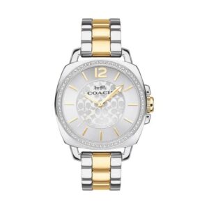 coach 14503143 silver dial two-tone gold/silver stainless steel bracelet ladies boyfriend 34mm watch