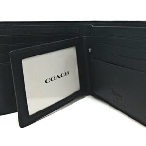 Coach ID Billfold Wallet In Signature Canvas Charcoal/Black