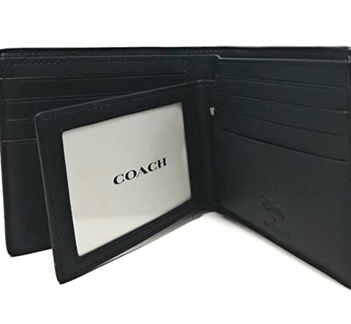 Coach ID Billfold Wallet In Signature Canvas Charcoal/Black