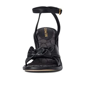 COACH Quincey Leather Sandal Black 8 B (M)