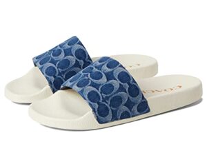 coach udele denim slide denim/chalk 9 b (m)