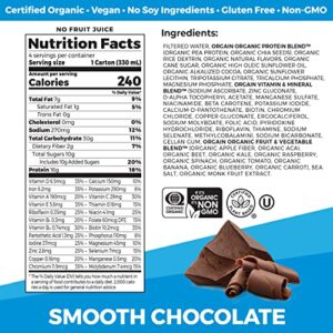 Orgain Organic Vegan Plant Based Nutritional Shake, Smooth Chocolate - Meal Replacement, 16g Protein, 22 Vitamins & Minerals, Dairy Free, Gluten Free, 11 Fl Oz (Pack of 4)