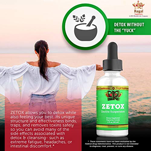 ZETOX | Easy to Take Liquid Zeolite Suspension with B-12 & D3 | Natural Energy & Immune System Booster that Supports Daily Detox & Optimal pH | Max Absorption Alkaline Drops (60 Servings)