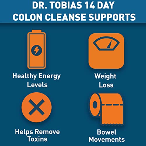 Dr. Tobias Colon 14 Day Cleanse, Supports Healthy Bowel Movements, Colon Cleanse Detox, Advanced Cleansing Formula with Fiber, Herbs & Probiotics, Non-GMO, 28 Capsules (1-2 Daily)